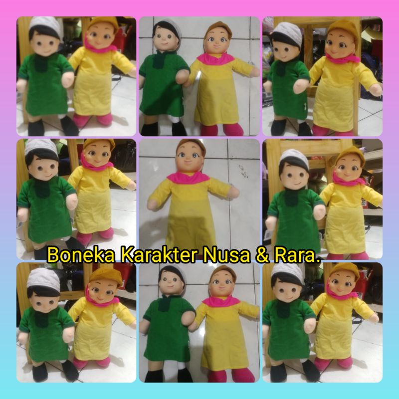 Jual Boneka Karakter Nusa dan Rara Muka Karet Tinggi 45Cm. | Shopee ...