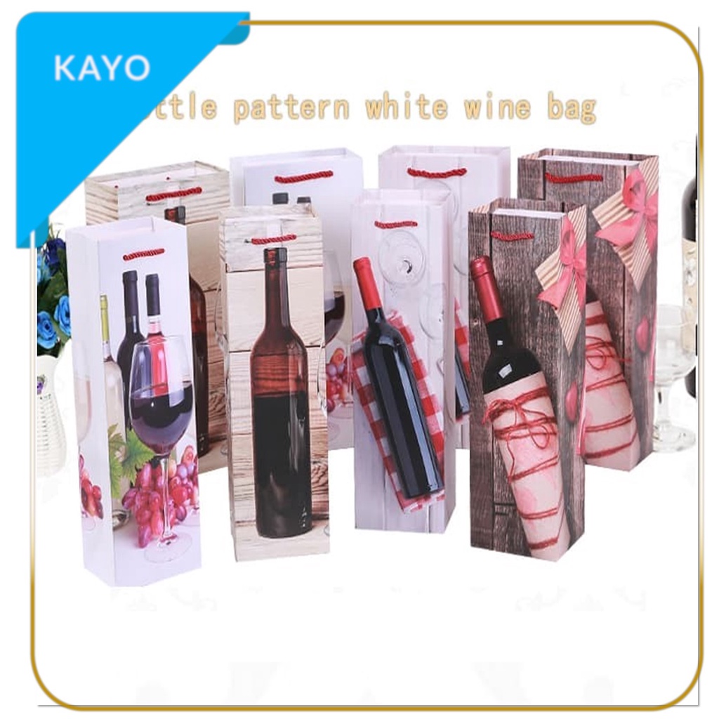 Jual KANTONG botol isi 1 paper bag for wine bottle, wine paper bag, tas ...