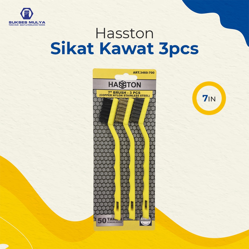 Jual Sikat Kawat Set Isi 3 Pcs Prohex Hasston Coper Nylon Stainless