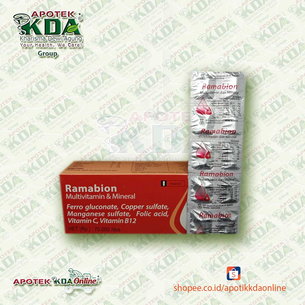 Jual RAMABION 10 KAPSUL | MULTIVITAMIN | OBAT ANEMIA | Shopee Indonesia