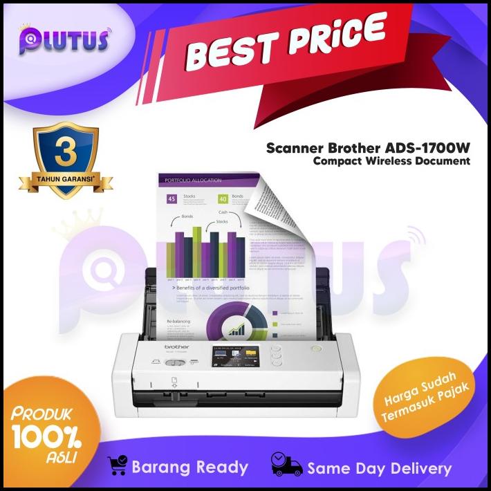 Jual Scanner Brother Ads-1700W Compact Wireless Document Ads1700W ...