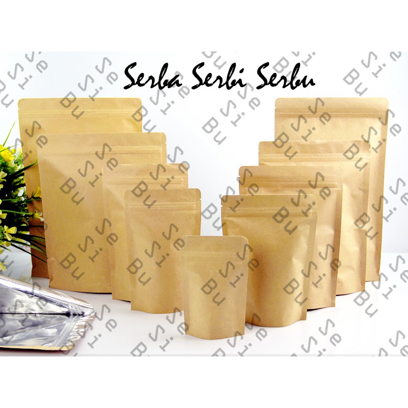 Jual Kantong Kertas Coklat Pouch Zip Lock Frosted Food Grade Kraft ...