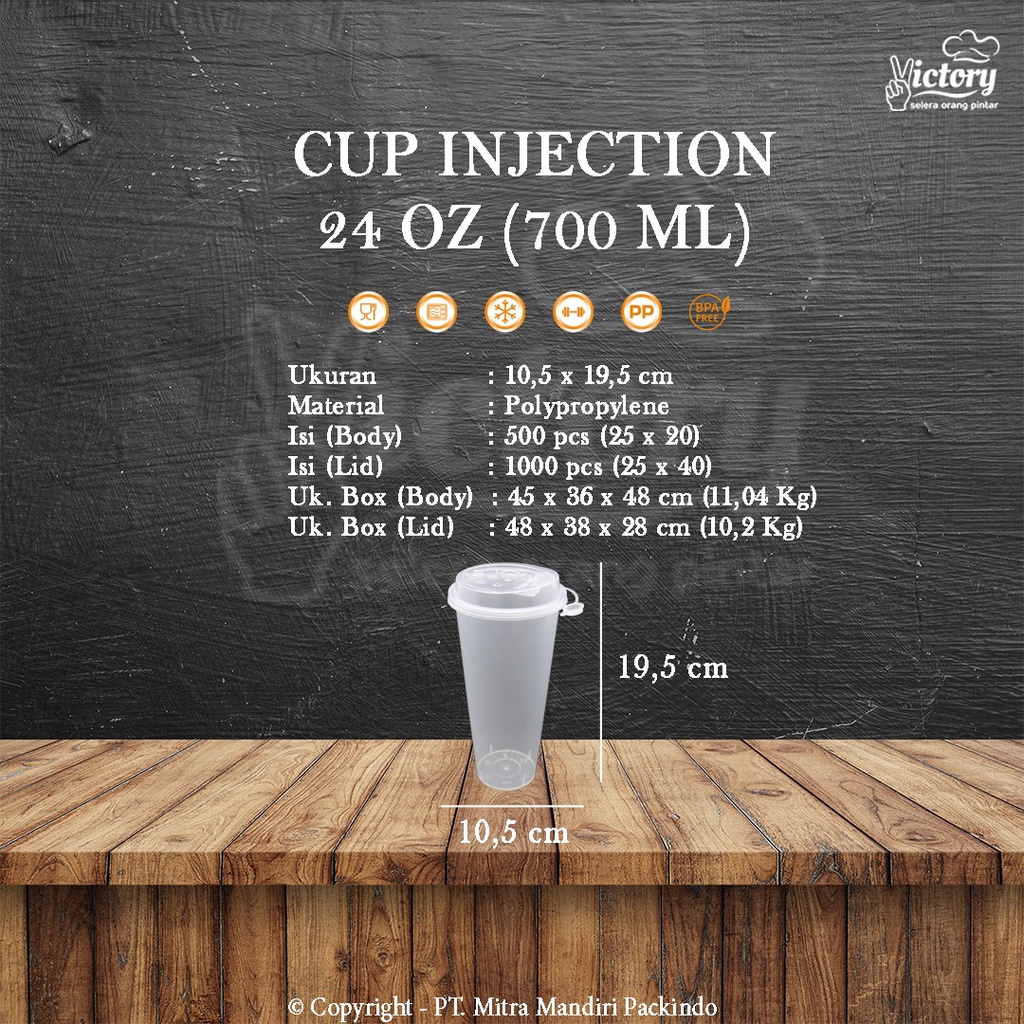 Jual THINWALL VICTORY GELAS CUP INJECTION 24 OZ 720 ML GELAS THIN WALL ...