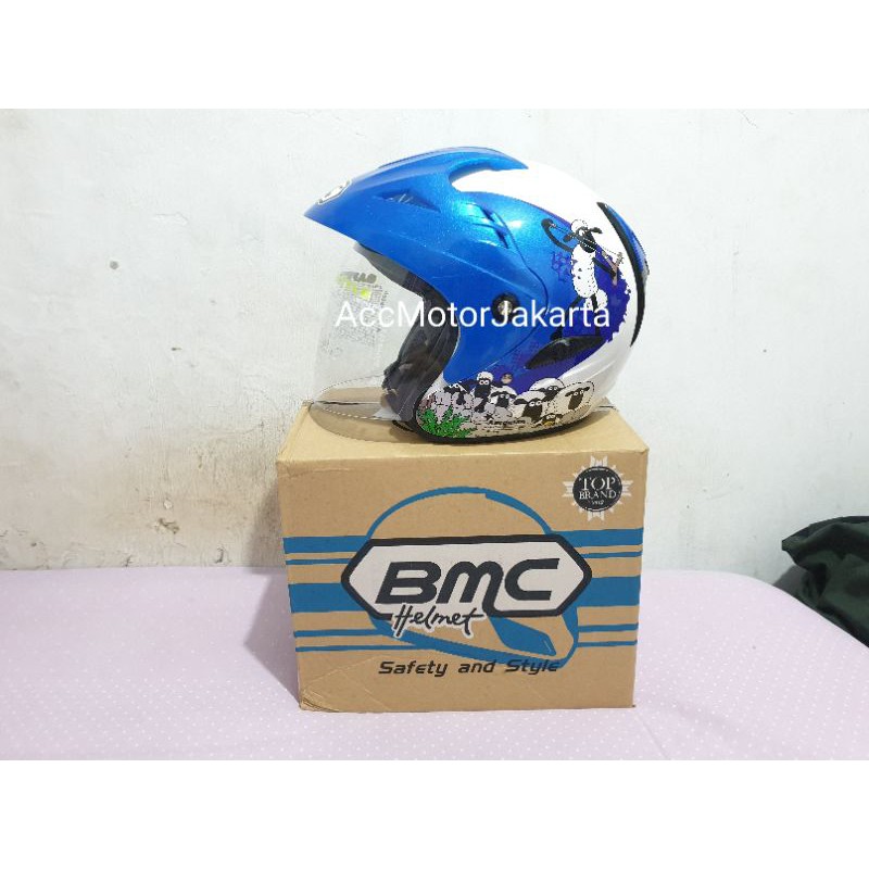 Jual BMC Fuji Shaun The Sheep White Blue | Original BMC 100% | Helm ...
