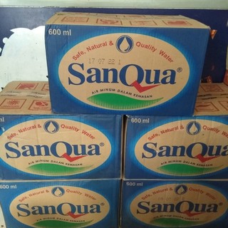 Jual Sanqua Air Mineral Botol 600 ml Isi 24 Pcs - 1 Karton [Gosend/Grab ...