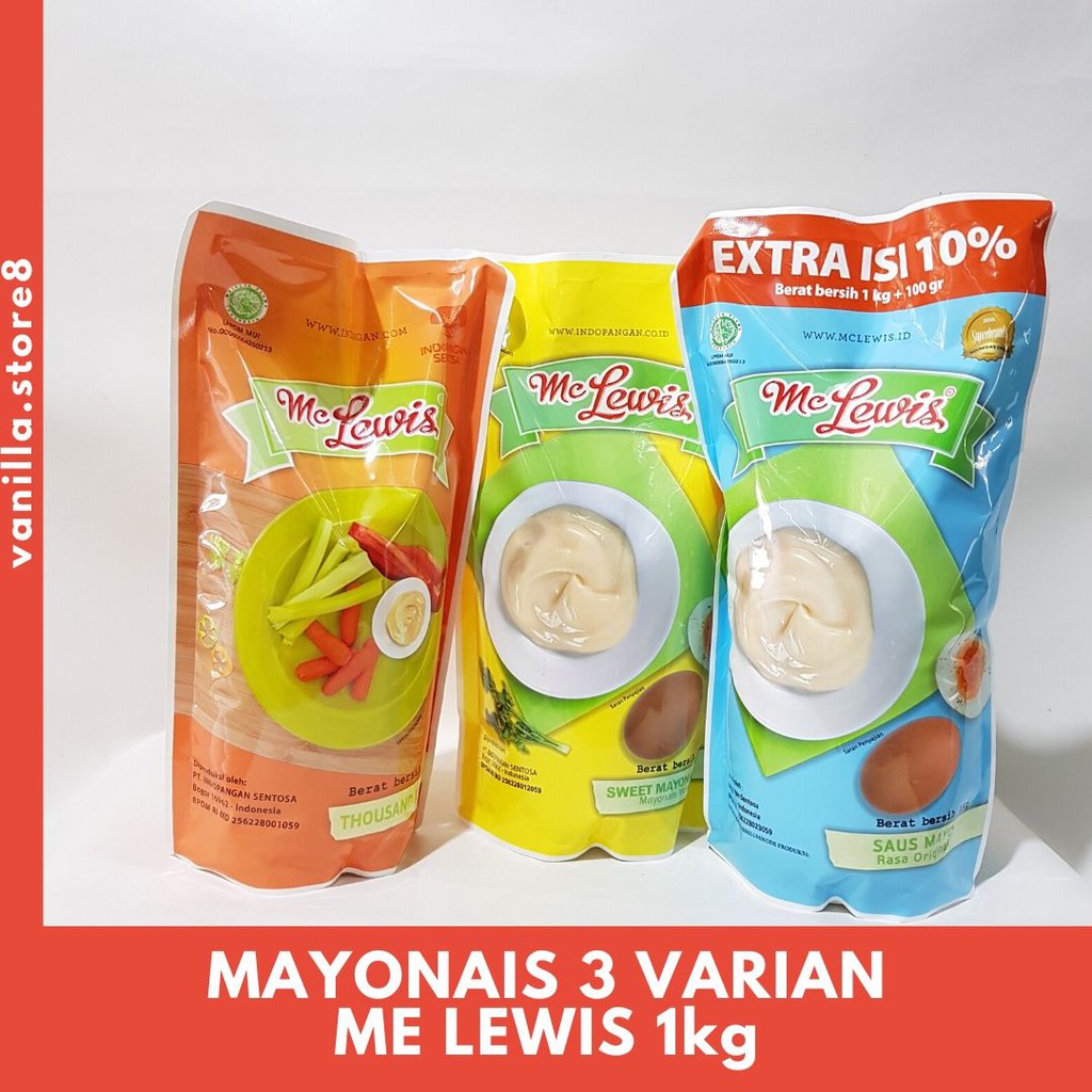 Jual MAYONAISE MC LEWIS 1kg ALL VARIAN | Shopee Indonesia