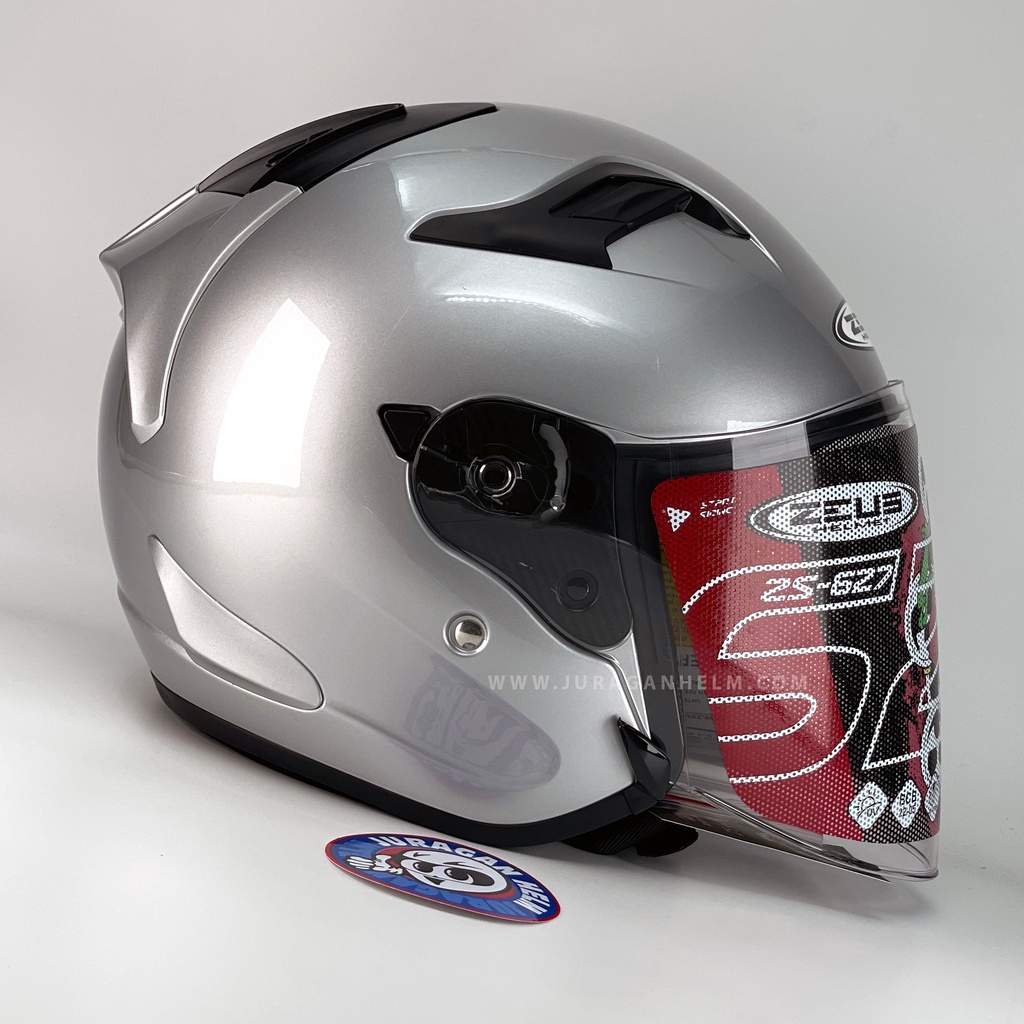 Jual Helm Zeus ZS-627 SILVER - Single Visor | Shopee Indonesia