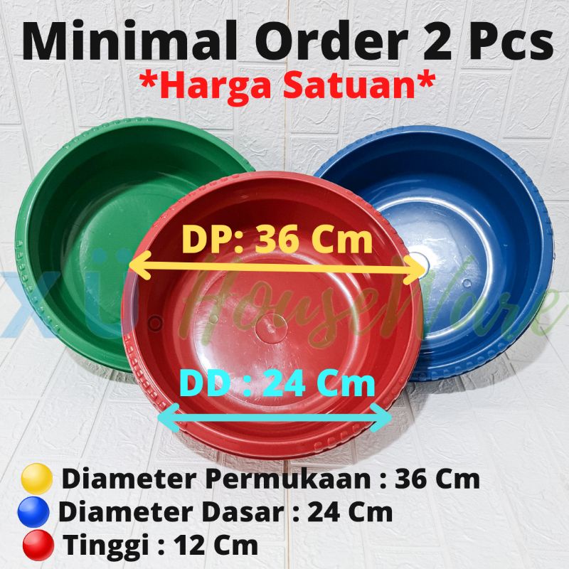 Jual Baskom Plastik Jumbo 16 | D : 36cm T : 12cm | Baskom Plastik Besar ...