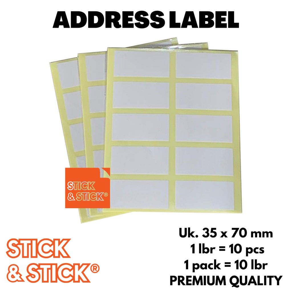 Jual Sticker Self Adhesive Address Label 35x70 mm Tom Putih Polos ...
