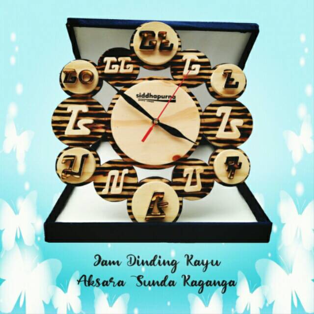 Jual JAM DINDING KAYU AKSARA SUNDA KAGANGA | Shopee Indonesia