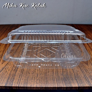 Jual Mika Kue Persegi / Box Kue Plastik Kotak/ Mika Tart Bening 22 Cm ...