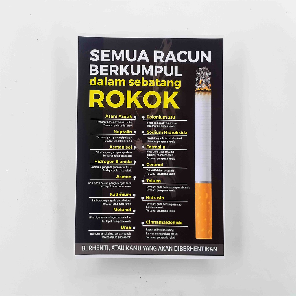 Jual Poster Semua Racun dalam Rokok, Poster Bahaya Rokok,Poster Dampak ...