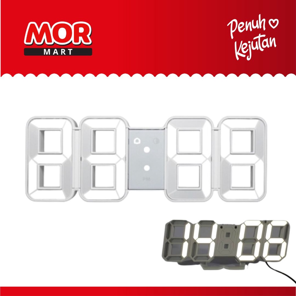 Jual JAM LED Clock Dinding Meja Lampu Digital Waktu 1 pc | Shopee Indonesia