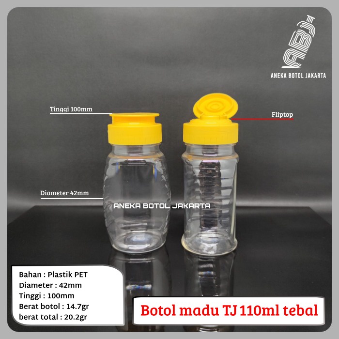 Jual Botol madu 110ml / Botol TJ 110ml / Botol madu fliptop 110ml | Shopee Indonesia
