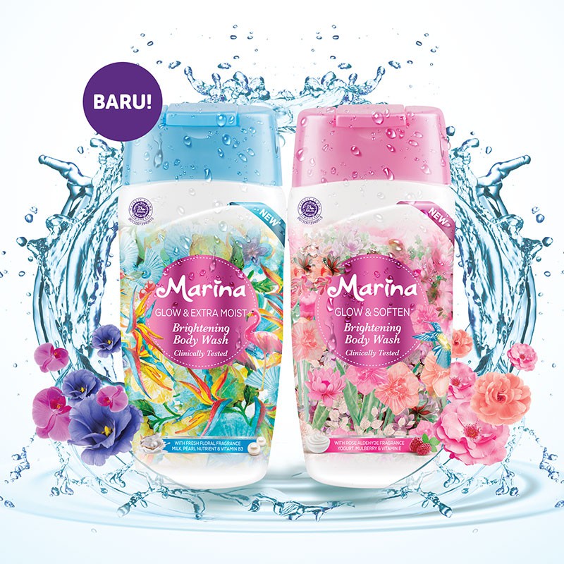 Jual Marina Brightening Body Wash (Sabun Mandi Cair Botol) 95ML Indonesia|Shopee Indonesia