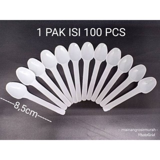Jual sendok stb 8,5cm @100pc / sendok plastik kecil mini agar puding es ...