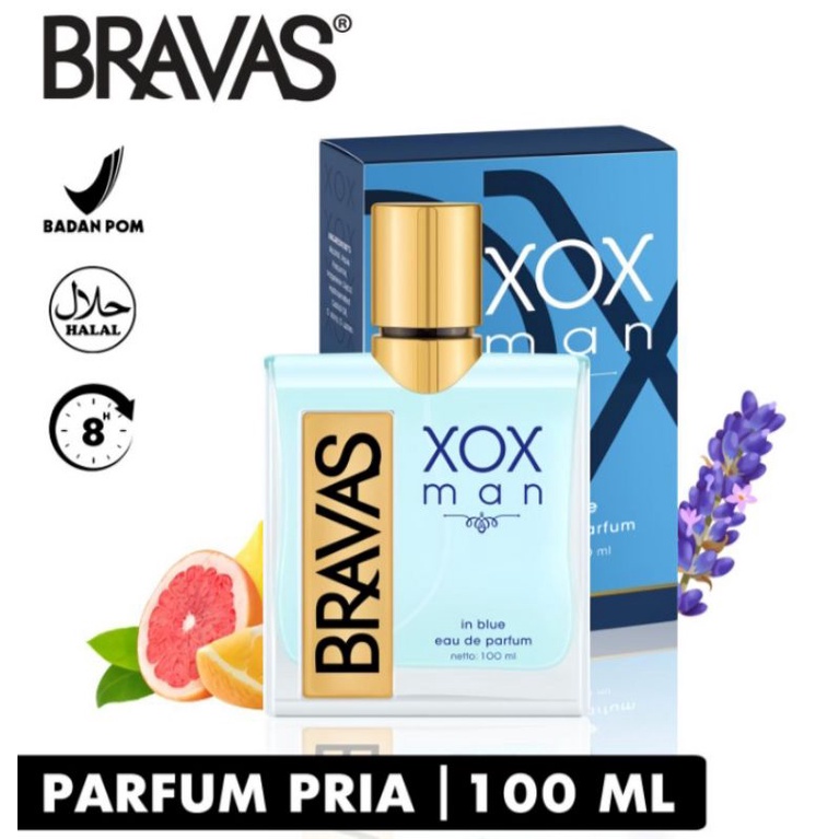 Jual BRAVAS XOX BLUE 100 ML Man Original Eau De Parfum Perfume Cologne ...