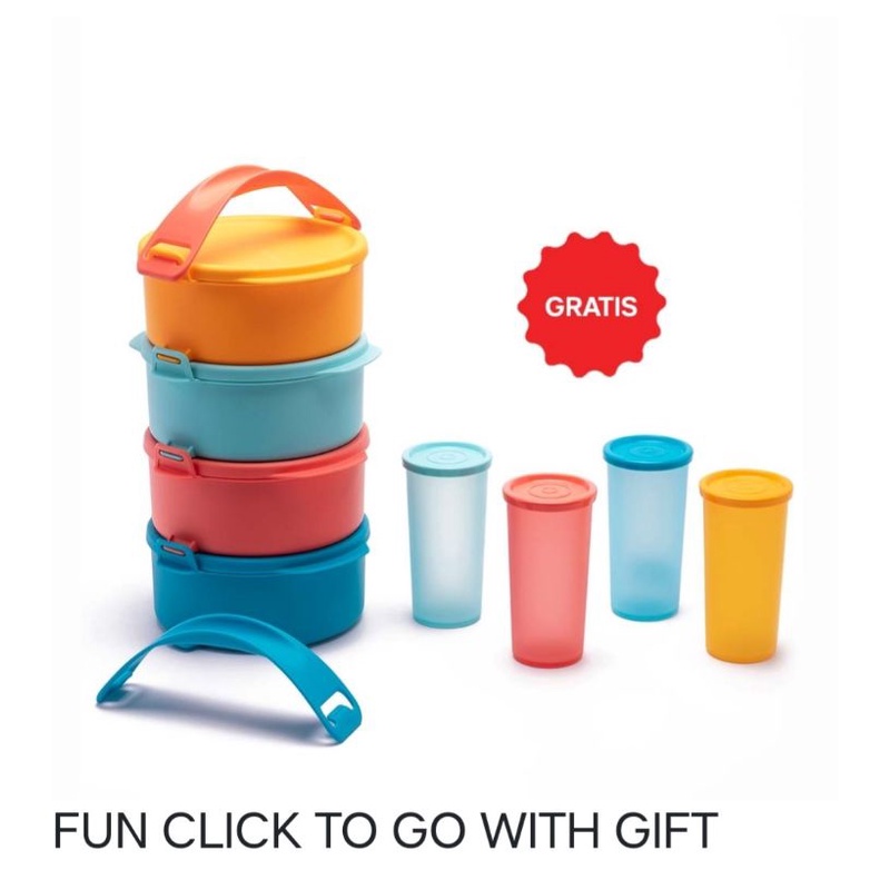 Jual Tupperware Small Round Fun Click To Go CTG Rantang Bulat kecil ...