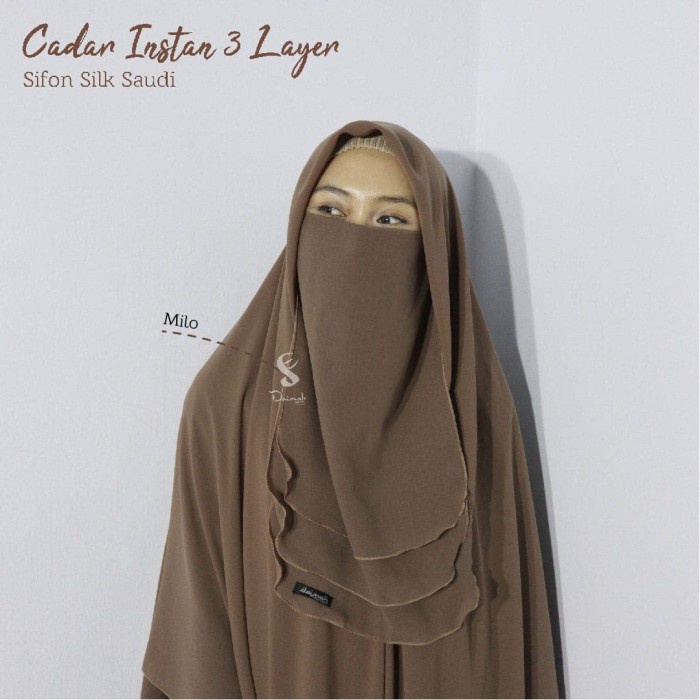 Jual jilbabcadar- cadar instan 3 layer sifon silk saudi / sifon arab ...