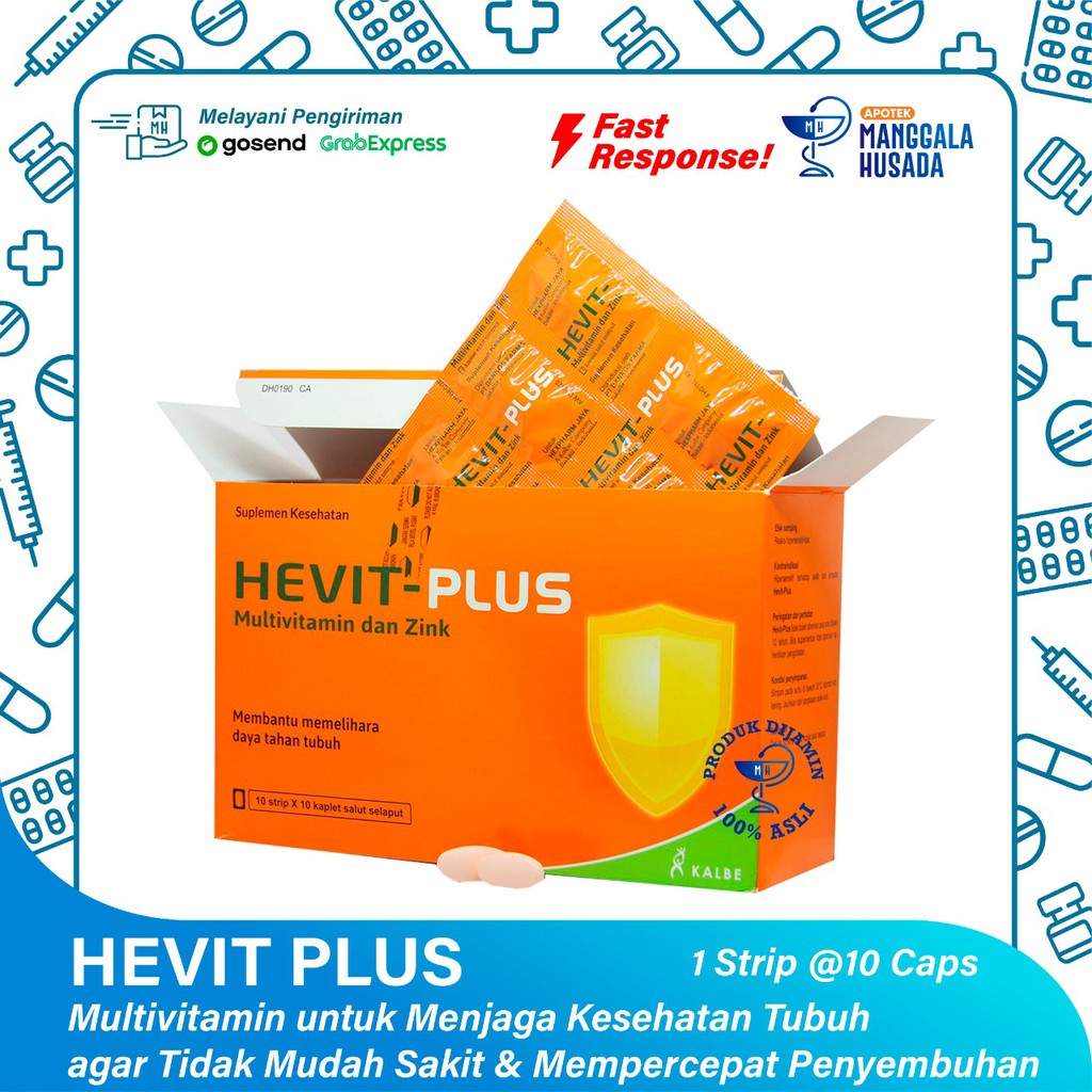 Jual HEVIT PLUS MULTIVITAMIN DAN ZINK 1 STRIP @ 10 KAPLET | Shopee ...