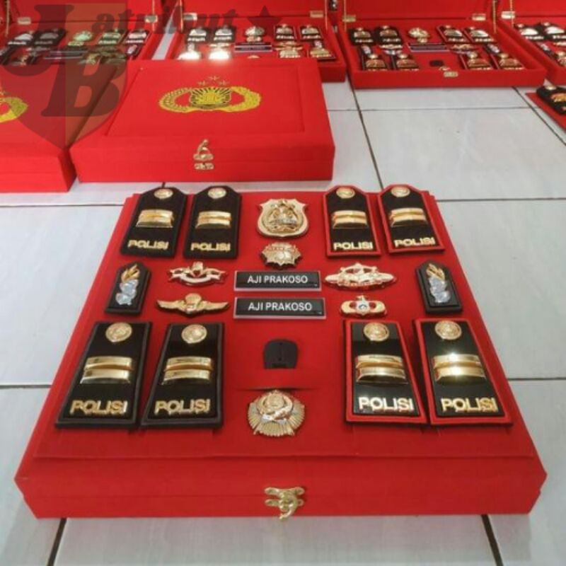 Jual pangkat iptu polisi pdh pdu box set lis bordir custom ucapan ...