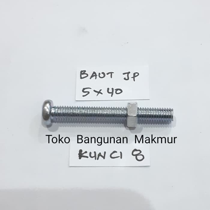 Jual Baut Putih 5x40 + Mur Baut JP5x40 Kepala Obeng M5x40 M5 x 40 per 10 pcs | Shopee Indonesia