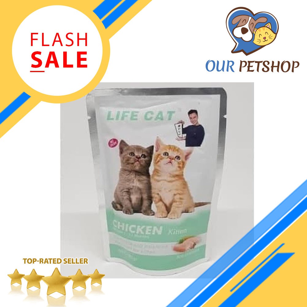 Jual Makanan Kucing Basah Wet Food LIFE CAT CHICKEN KITTEN 85GR ...