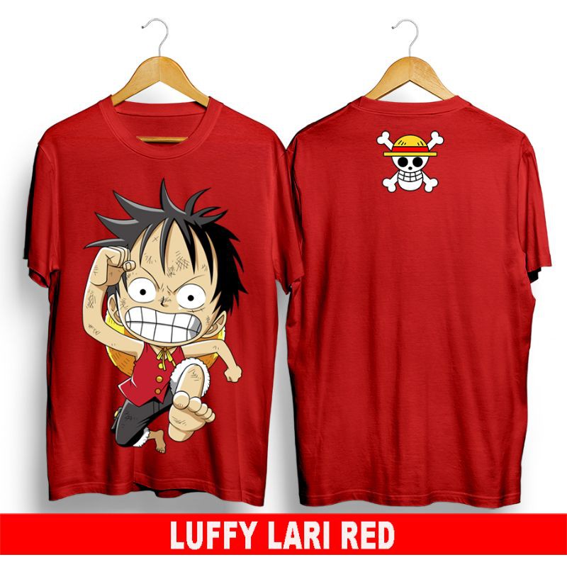 Jual LUFFY LARI MERAH/ONE PIECE/KAOS DISTRO ANIME Indonesia|Shopee ...