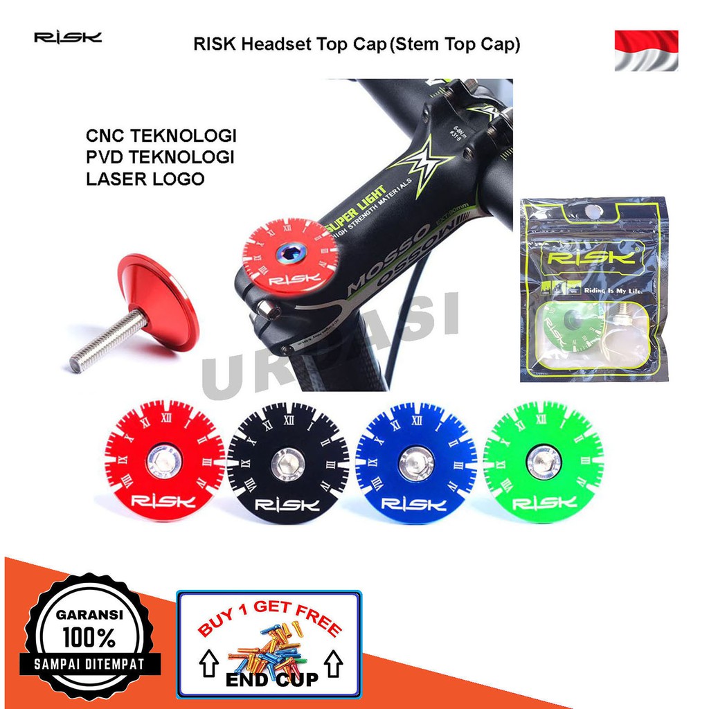 Jual Top Cap tutup Stem headset Sepeda Mtb Balap Roadbike Alumunium ...