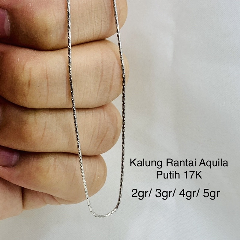 Jual Kalung Rantai Emas Asli Aquila Mas Kadar 750 17K Mas Putih Rante ...