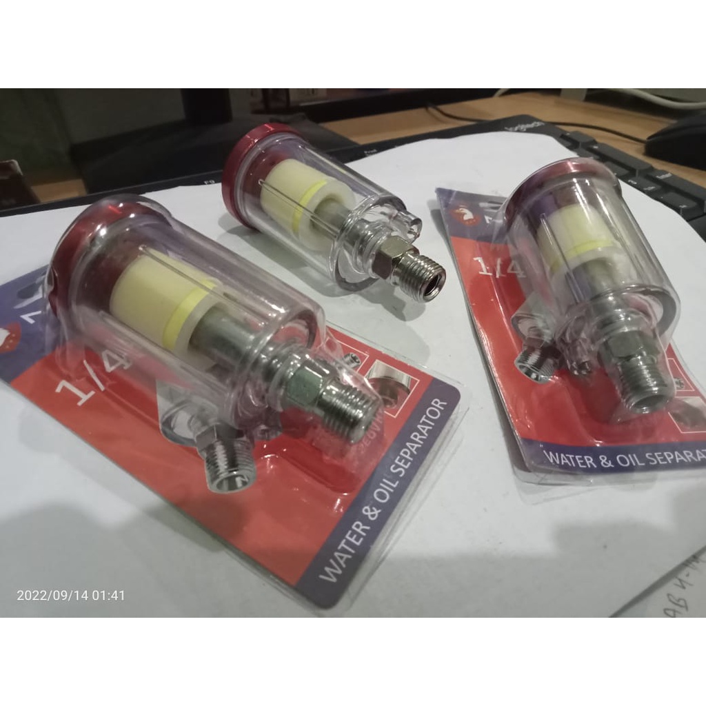 Jual mini 1/4 Water Oil Filter MEIJER Separator Air Udara Kompresor bwh ...