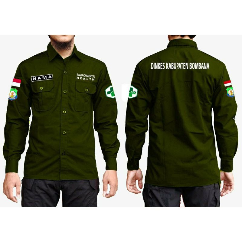 Jual Kemeja panjang custom Bordir satuan / Kemeja lengan panjang PDL PDH / Kemeja custom Bordir ...