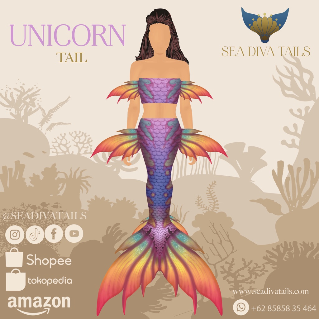Jual KOSTUM MERMAID / MERMAID TAIL / BAJU MERMAID - DEWASA - UNICORN ...