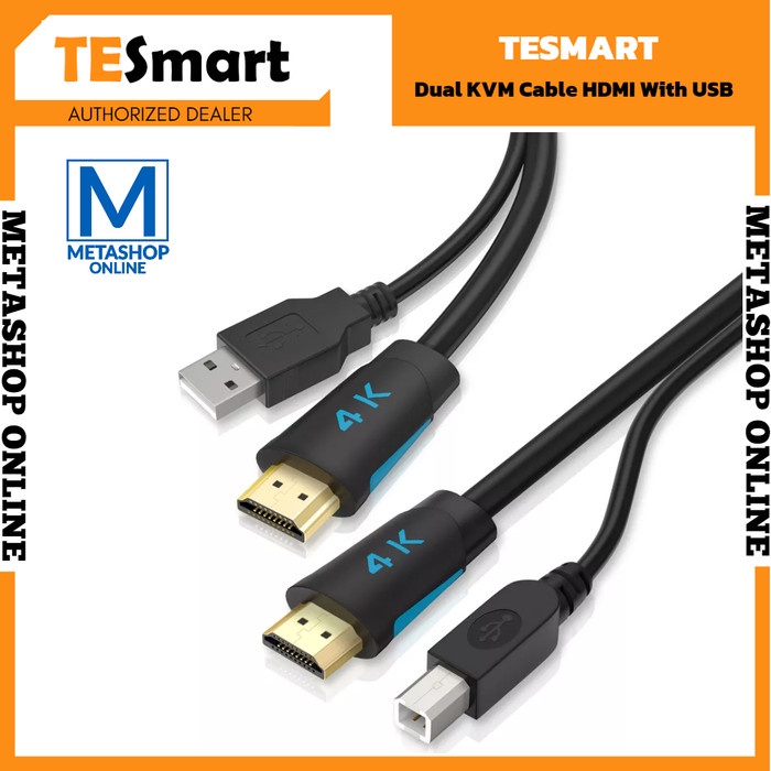 Jual TESmart KVM Dual Twin Cable HDMI + USB Type A B Kabel | Shopee ...