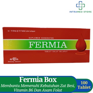 Jual Fermia Box isi 100 Tablet - Suplemen Penambah Darah / Vitamin B6 ...