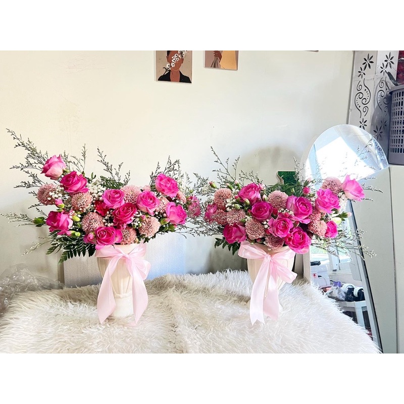 Jual rangkaian vas bunga segar anniversary mewah , harga per 2 vas ...