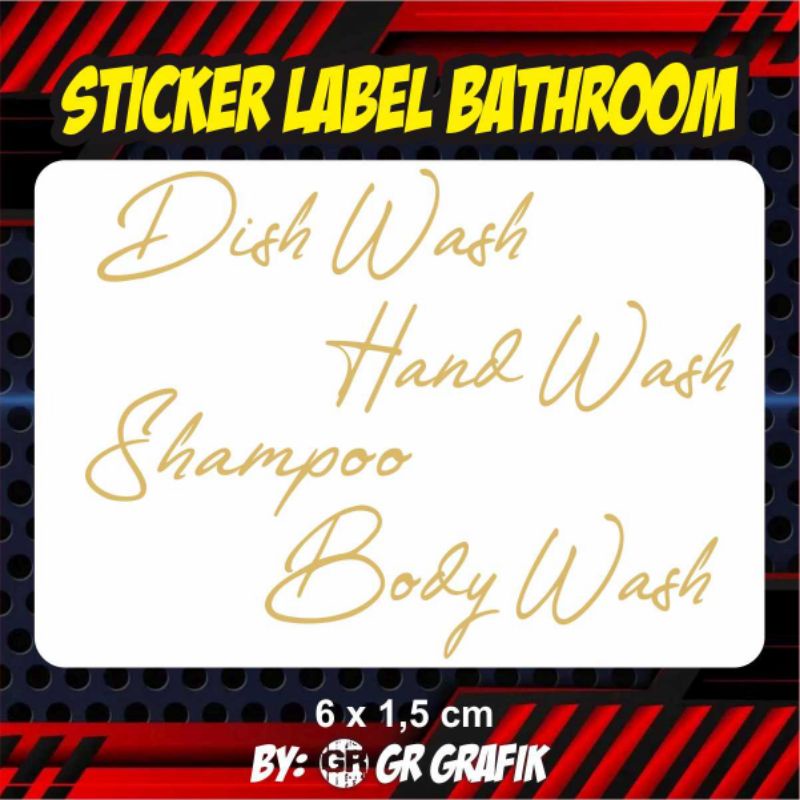 Jual Sticker Cutting Label BATHROOM / KAMAR MANDI murah (Sabun, Shampoo ...