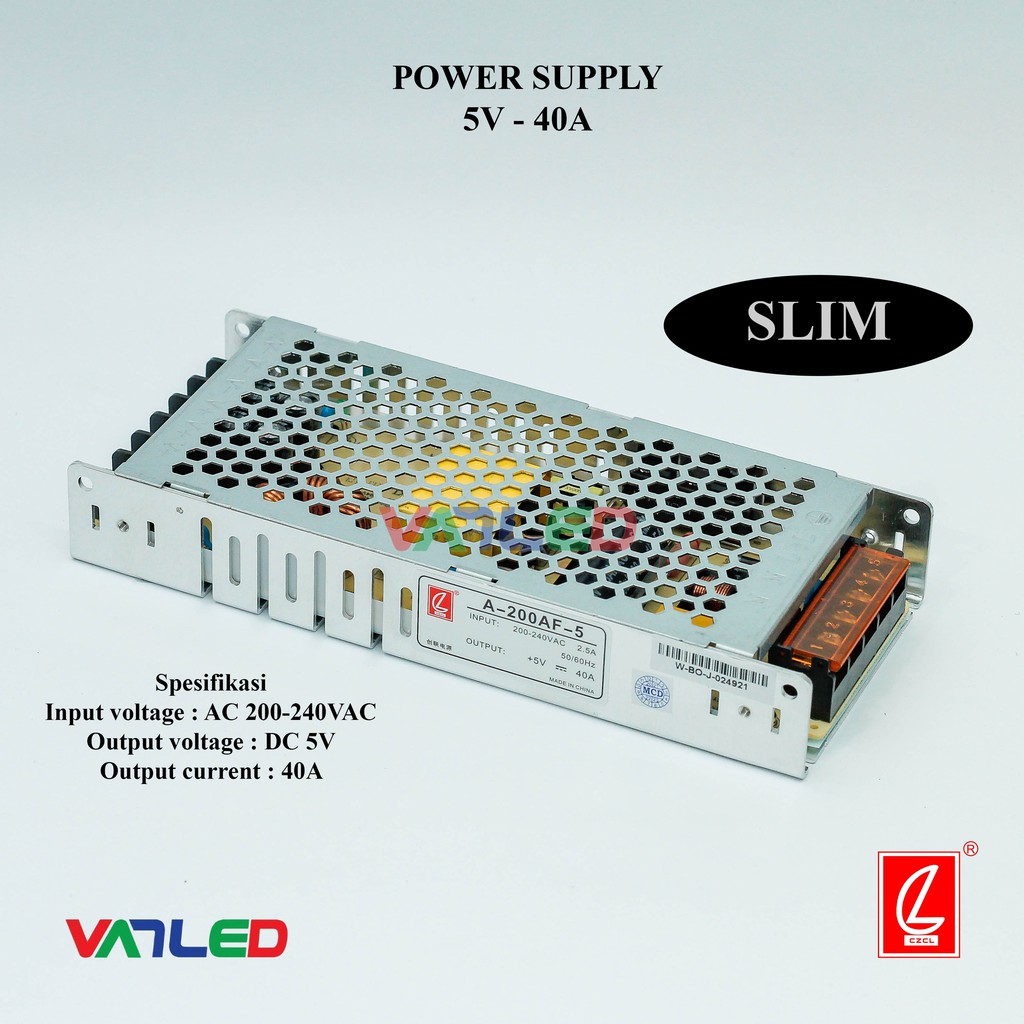 Jual POWER SUPPLY RUNNING TEXT 5V-40A SLIM CZCL | Shopee Indonesia