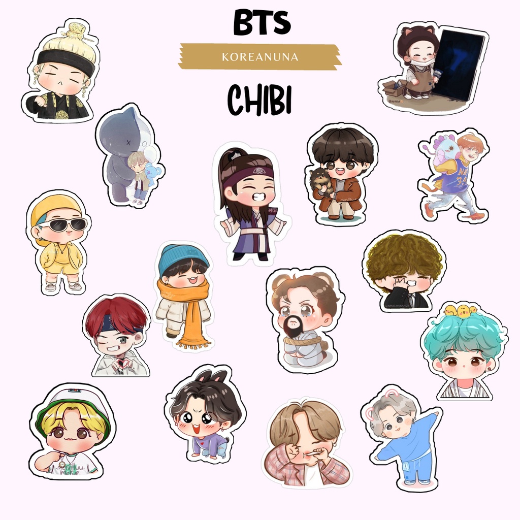 Jual Sticker Kpop Bities Chibi Cartoon Anime Lucu Aesthetic Stiker Deco ...