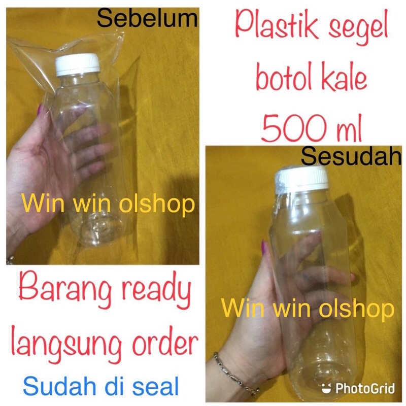 Jual plastik segel botol kale 500ml/plastik segel botol almond 500ml/plastik segel 500ml/plastik ...