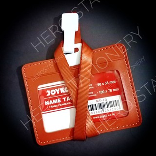 Jual ID name tag label pengenal identitas joyko bahan kulit 100 mm x 78 ...