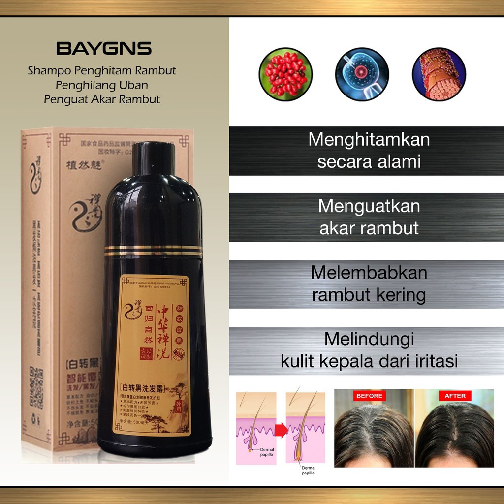 Shampo Penghitam Rambut | Penghilang Uban | Penguat Akar Rambut ...