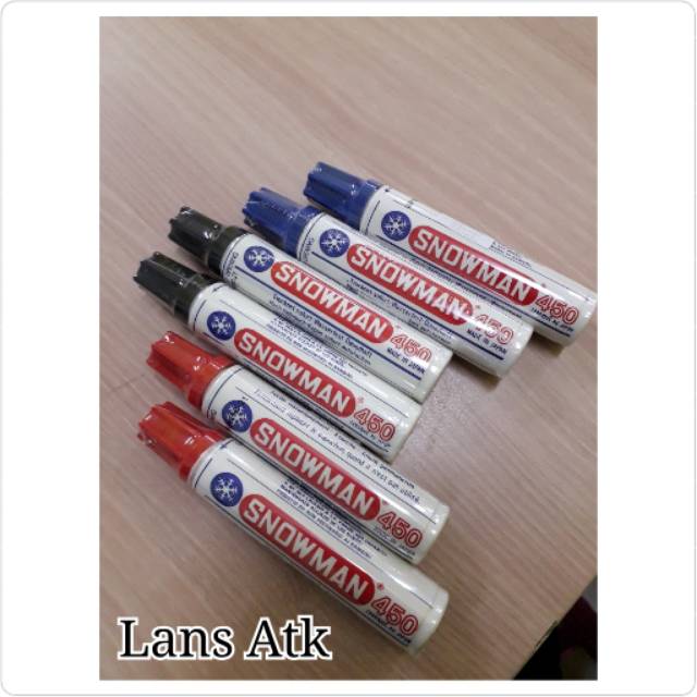 Jual SPIDOL SNOWMAN JUMBO 450 (pendek) / SPIDOL PERMANENT BLACK, RED ...