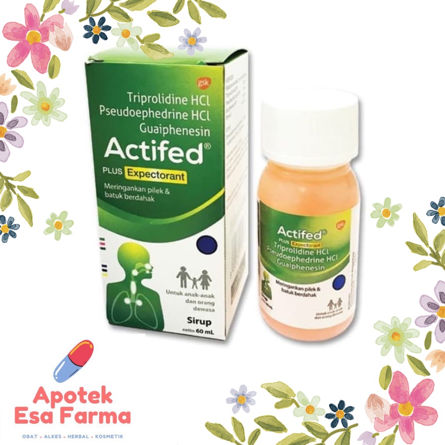 Jual Actifed Hijau Obat Batuk Berdahak Ekspektoran Expectorant Syrup 60 ...