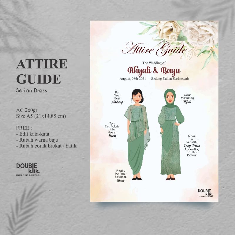 Jual Attire Guide - Bridesmaid Card Indonesia|Shopee Indonesia