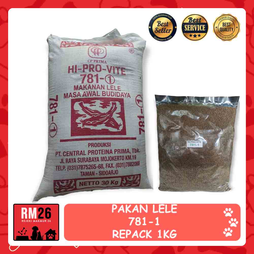 Jual PAKAN IKAN LELE GURAMI NILA HI PRO VITE 781-1 REPACK 1 KG | Shopee ...