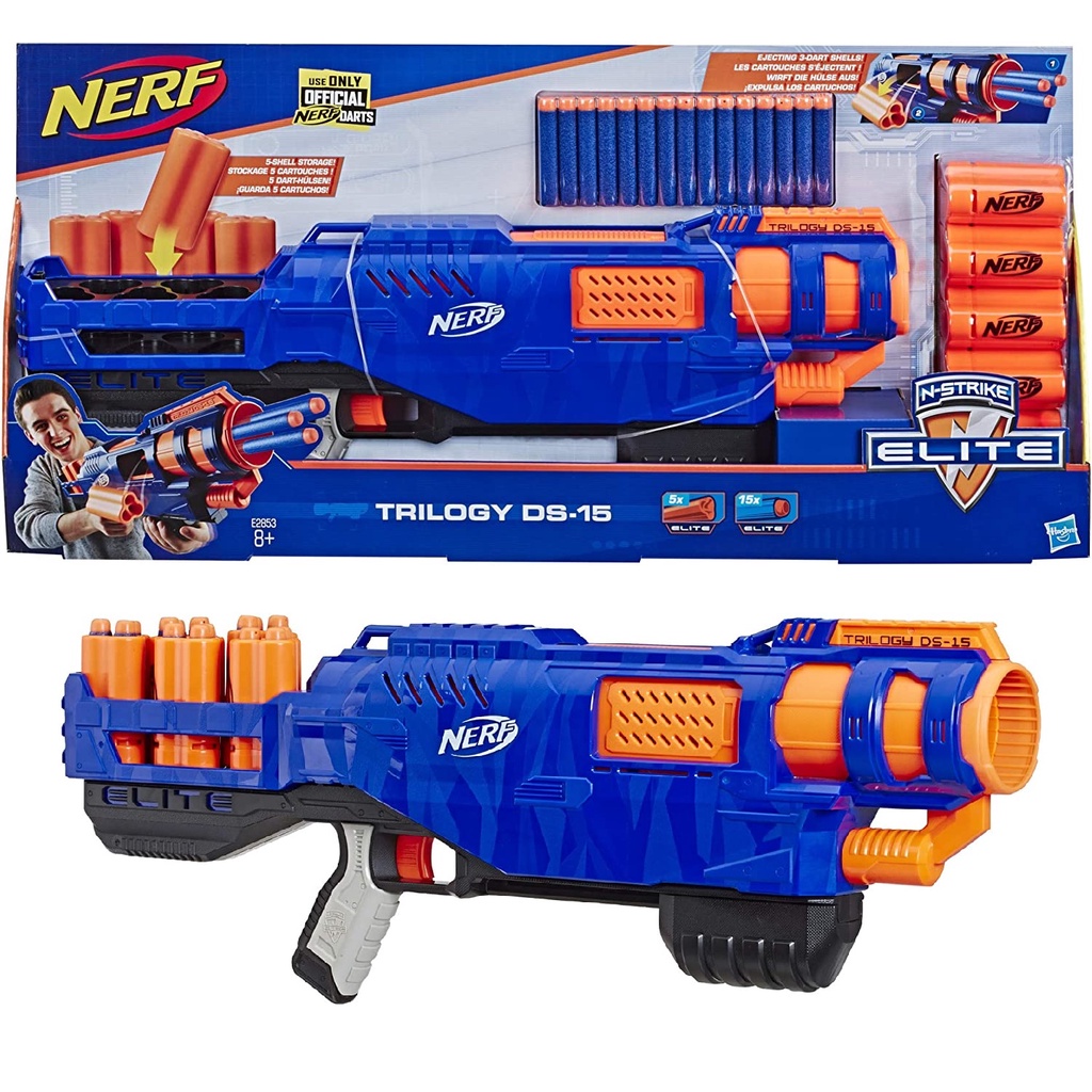 Jual Nerf N-Strike Elite Trilogy DS 15 Original Hasbro | Shopee Indonesia