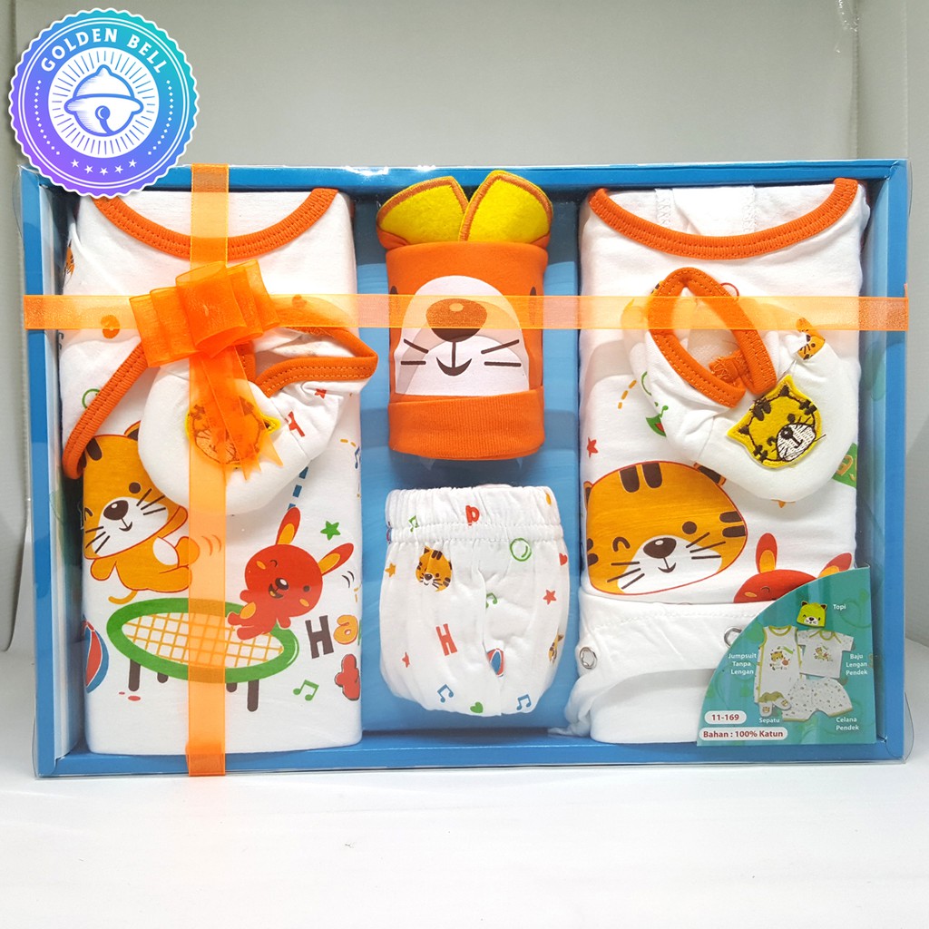 Jual Baju Bayi Baru Lahir / Baby Newborn Gift Set Happy Cat Orange ...