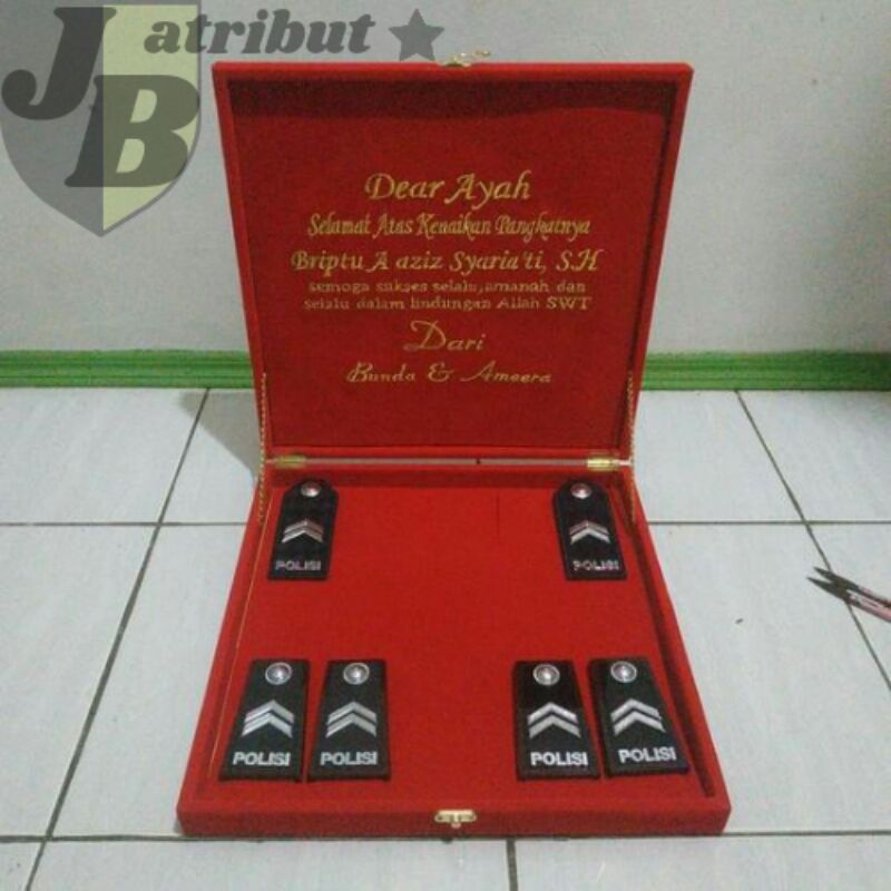 Jual pangkat briptu polisi PDH PDU plus box custom ucapan/tulisan ...
