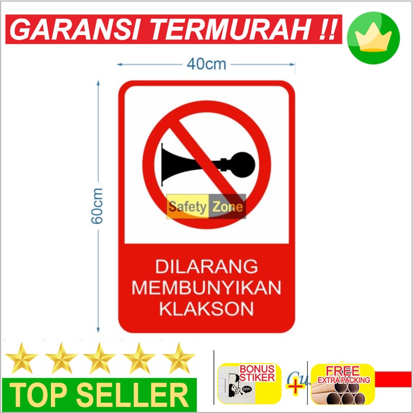 Jual Terlaris RAMBU PLAT/PLANG/LALU LINTAS DILARANG MEMBUNYIKAN KLAKSON ...